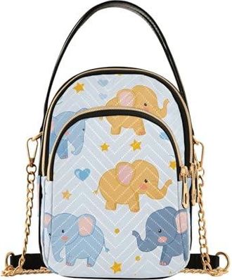 Mnsruu Sac à bandoulière pour femme, motif éléphant, animal de la forêt, sac à main, petit sac à bandoulière avec sangle réglable