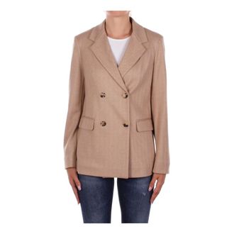 Max Mara Femme, Vestes, Beige, Taille: 42 FR Veste Crois&eacute;e