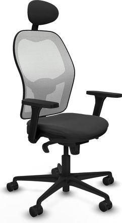 Piqueras y Crespo Chorquera Computerstuhl mit 3D-Armlehnen, h&ouml;henverstellbarer Lendenwirbelst&uuml;tze und festem Kopfteil, ausgestattet mit 5 Positionen und injiziertem Sch