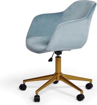 Jahnke ESSZIMMERSTUHL Shell Worx SAMT HELLBLAU/GOLDFARBEN