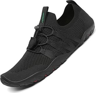 Saguaro Chaussures Aquatiques Homme Femme Chaussons de Plage Respirant Chaussures deau Léger Chaussures de Yoga Natation Plongée Surf Piscine, Noir Pétrole, 4