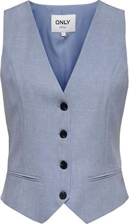 Only Onllinda S/L Mel Fit Waistcoat Tlr Noos, Bleu fonc&eacute;, 42