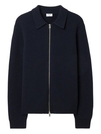 Filippa K cardigan côtelée à fermeture zippée - Bleu