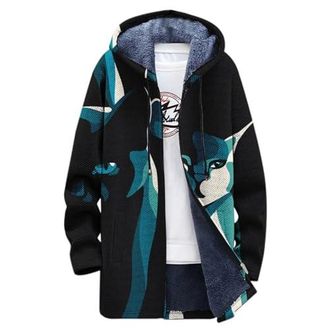 Generic Manteau Long Homme,Mens Anoraks | Manteau dhiver pour hommes &agrave; manches longues veste d&eacute;contract&eacute;e daffaires manteau &eacute;pais Trench Coat (Black, XXXL)