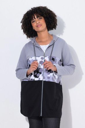 Angel Of Style Sweatjacke Long-Sweatjacke A-Linie Leo-Streifen