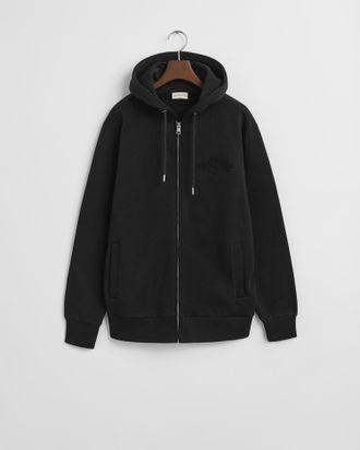 GANT Herren Tonal Shield Sweatjacke (XXXL) Schwarz