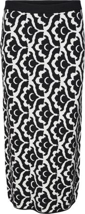 Vero Moda Damen Vmnancy Nw 7/8 Skirt Boo Midirock, Black/Detail:w. Birch Flower Print, L EU