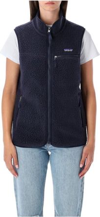 Patagonia Femme, Vestes, Bleu, Taille: 40 FR Gilet en polaire avec fermeture à glissière en peau lainée