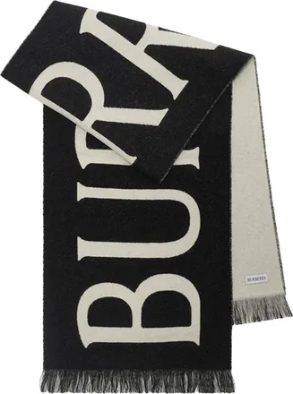 Burberry Logo Jacquard Scarf - Black