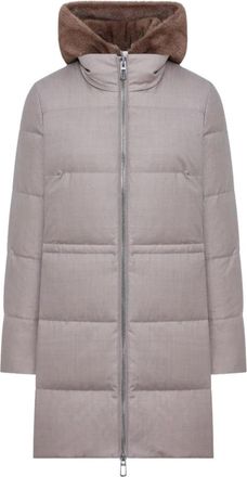 Duno Femme, Manteaux, Beige, Taille: 42 FR Manteau Beige Matelass&eacute; Horizontal Longueur Genou