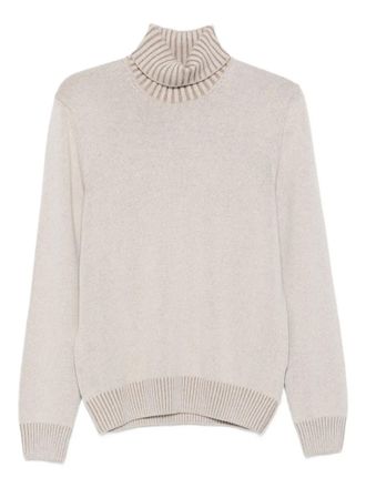 Vengera pull en maille côtelée à col roulé - Tons neutres
