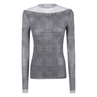 Jean Paul Gaultier Bedrucktes Mesh-Top Doppelschicht - - Tops - Damen - Grau - S