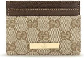 Gucci Kartenetui mit Logo-Plakette - - Accessories - Damen - Beige - ONE SIZE