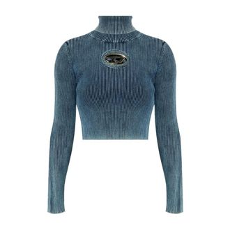 Diesel Femme, Pulls, Bleu, Taille: 36 FR Pull à col roulé de style Anchor