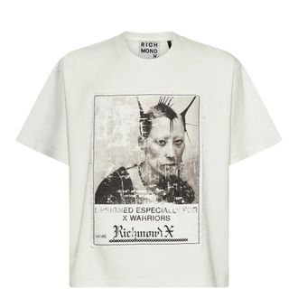 John Richmond T-Shirt mit k&uuml;nstlerischer Grafik und ikonischer Identit&auml;t - - Tops - Herren - Wei&szlig; - M