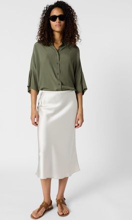 Gerard Darel Jupe midi en satin - JOLANA - Ecru