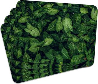 MG Design Set aus 4 Kork-Platzsets - Leaves 5 - 30 x 40 cm - hitzebeständig & abwischbar, mit Korkrückseite