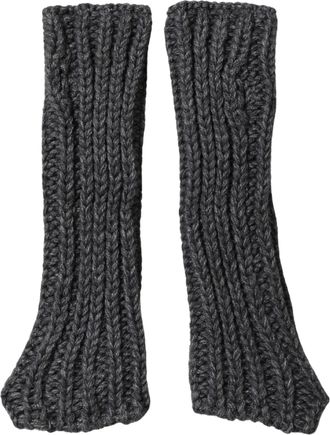 Dolce & Gabbana Womens Gray Acrylic Knitted Fingerless Arm Warmer Gloves Alpaca Wool