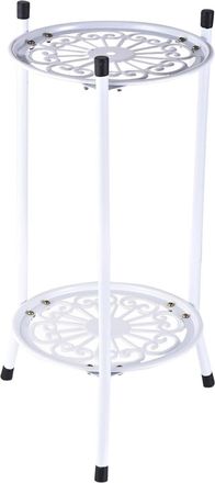 Generic Pflanzenst&auml;nder For Drinnen - Erh&ouml;hte St&auml;nder, Robustes Metall | 2-st&ouml;ckiger, Ablagen Aus Schmiedeeisen, Wohnaccessoires(White)