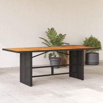 vidaXL Gartentisch mit Akazienholz-Platte 190x80x74 cm Poly Rattan - Vidaxl