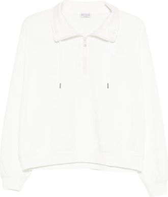 Brunello Cucinelli zip-collar sweatshirt - Wei&szlig;