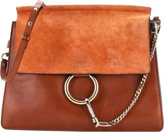 Chlo&eacute; Faye Leather Medium shoulder bag - Braun