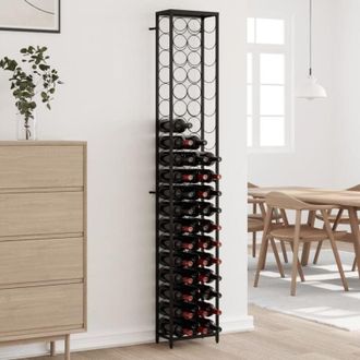 vidaXL Vidaxl - Weinregal f&uuml;r 57 Flaschen Schwarz 34x18x200 cm Schmiedeeisen