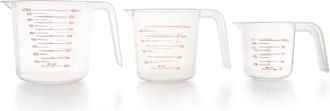 Lacor Lacor - 67130 - Set 3 Messbecher, Maße 250, 500 und 1000ml, Maße in ml, Tassen und Unzen, stapelbar, geschichtet aus Polypropylen, BPA-frei, spülmasch