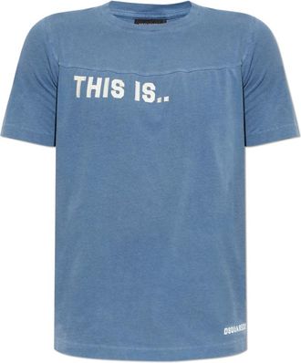 Dsquared2 Homme, Tops, Bleu, Taille: L Logo T-Shirt