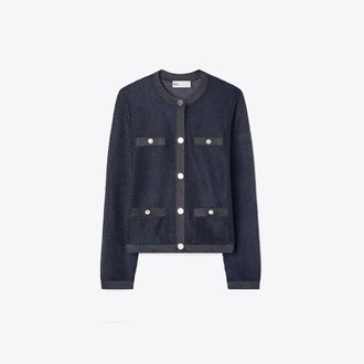 Tory Burch Damen Kendra Mesh-Cardigan