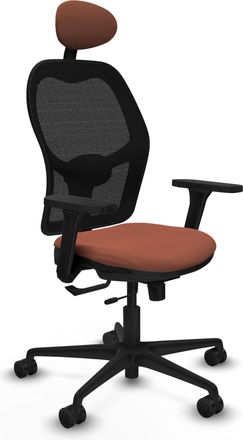 Piqueras y Crespo Ergonomischer B&uuml;rostuhl, atmungsaktiv, mit 3D-Armen, h&ouml;henverstellbare Lendenwirbelst&uuml;tze und festes Kopfteil, ausgestattet mit Syncro/Traslack. Schwa