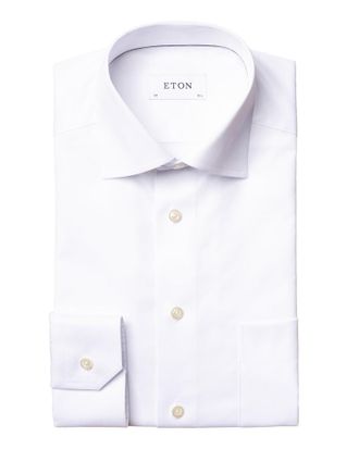 Eton Unifarbenes Twill-Hemd mit Kentkragen, Classic Fit in