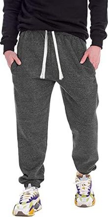Generic Pantalon de survêtement pour homme avec cordon de serrage à la taille standard en polaire douce - Pantalon de survêtement doublé chaud - Pantalon de s