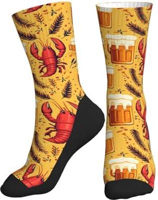 Generic Bière Au Homard De Dessin Animé Homme Femme Chaussette De Course Durabilité Chaussettes De Tennis Poids Léger Chaussette De Travail Pour Intérieur Ran