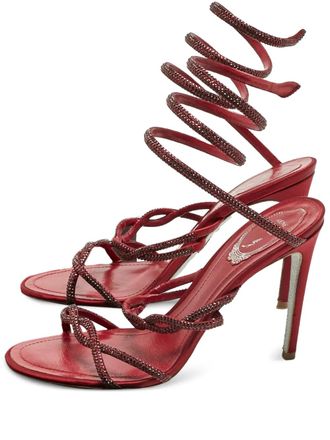 Rene Caovilla Cleo Sandalen mit Spiralriemen - Rot