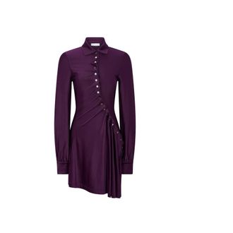 Paco Rabanne Mini-robe en jersey drap&eacute; - Femme - Robes - Violet - Taille: 38 FR