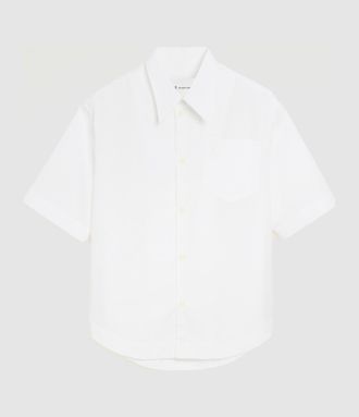 Ami Chemise Sleeve Wide With Camp Collar And Patch Pocket Blanc