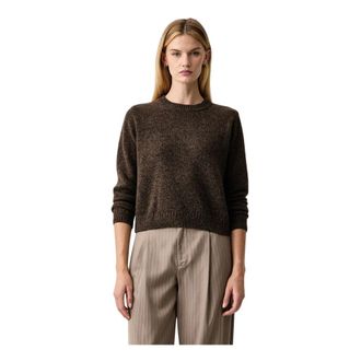 Sessun Pull en maille &agrave; col rond - Femme - Pulls - Brun - Taille: 38 FR