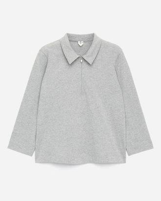 Arket Oberteil Mit Kurzem Rei&szlig;verschluss -Grau