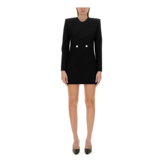 Versace Virgin Wool Mini Dress - - Dresses - Damen - Schwarzk - L