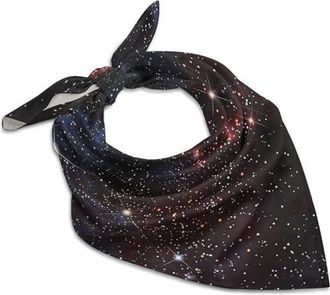 Generic Écharpe carrée en soie légère Space Stars Galaxy Planet Écharpe pour cheveux respirante Cadeau pour homme et femme, multicolore, 46x46cm