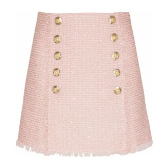 Balmain Kurzer Pailletten-Tweedrock - - Skirts - Damen - Rosa - S