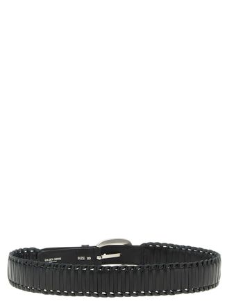 Golden Goose Womens Black Cowhide Regular Belt