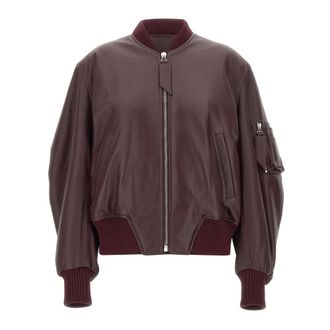 The Attico Blouson en cuir - Femme - Vestes - Rouge - Taille: 36 FR