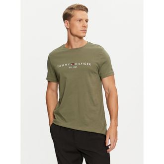 Tommy Hilfiger T-Shirt Logo MW0MW11797 Gr&uuml;n Regular Fit