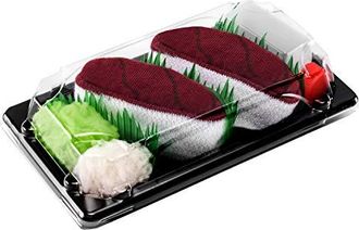Rainbow Socks Sushi Socks Box - 1 paire de Sushi CHAUSSETTES en Coton: Thon Nigiri - CADEAU CRÉATIF pour Fammes et Hommes, Thon, 36/40