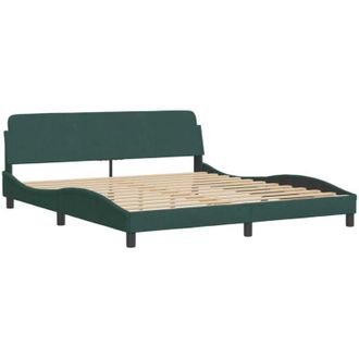 vidaXL Bettgestell Dover Dunkelgr&uuml;n 180x200 cm Samt Vidaxl