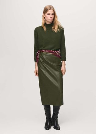 Mango Pull col chemin&eacute;e &agrave; boutons kaki - Femme - XS - MANGO