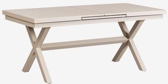 Sklum Sklum - Table de jardin rectangulaire extensible Karena en aluminium Tapioca Beige 180 - 240 x 90 cm