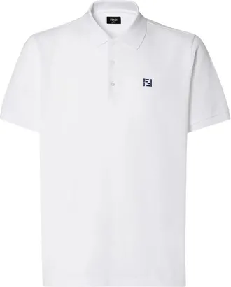 Fendi White Logo Polo Shirt